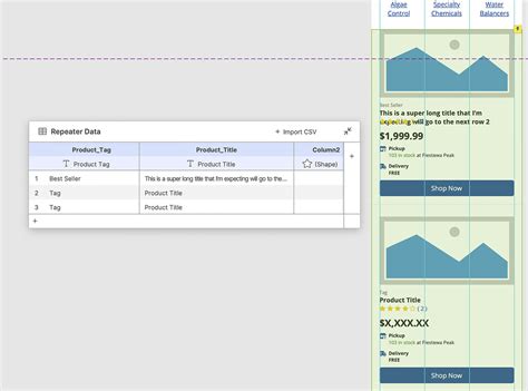 In A Repeater When Data Entered Into The Table Causes Text To Wrap How To Push Down The