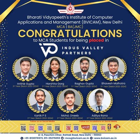 Bvicam New Delhi On Linkedin Mca Placement2023