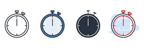 Stopwatch Icon Logo Vector Illustration Stop Watch Timer Symbol Template For Graphic And Web