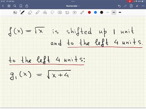 Solved Write A Formula For The Function Gx Obtained When The Graph Of Fx Vx Shifted Up 1