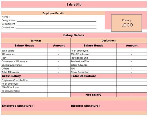 Salary Slip Format In Excel Auto Generate Printable Forms Free Online