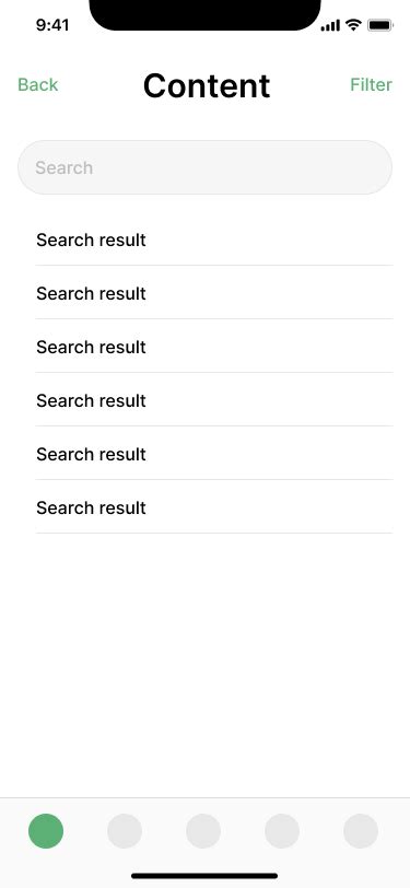 Minimalist Mobile App Interface Template With Search Functionality