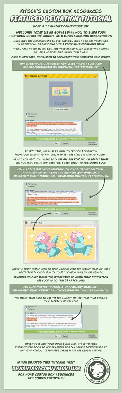 Kitschs Featured Deviation Widget Tutorial By Theoutli3r On Deviantart