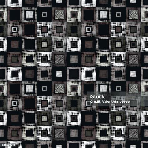 마름모 정사각형으로 원활한 벡터 기하학 패턴입니다 손 끝 없는 배경 질감된 기하학적 그림 그려 포장 웹 배경 벽지 파스텔 그래픽 일러스트 템플릿 가리키기에 대한 스톡 벡터