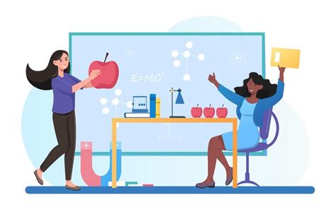 Premium Vector Physics Discoveries Concept Young Female Scientists Premium Vector Physics Discoveries Concept Young Female Scientists