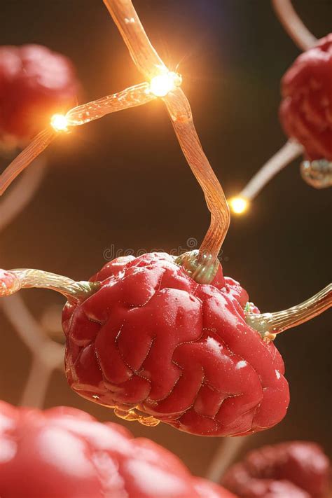 A Microscopic Look At The Intricate Neural Pathways Of The Brain Stock Illustration