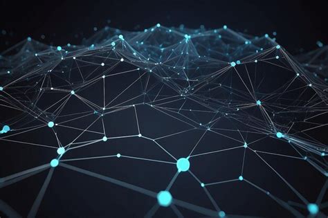 Premium Ai Image Abstract Polygonal Space Low Poly Dark Background With Connecting Dots And