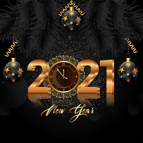 검은 장식 배경 및 황금 2021 벡터 Eps Uidownload