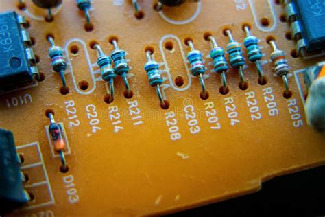 Close Up Of Resistors Stock Image Image Of Yellow Green 262282571