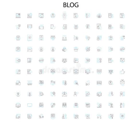 Blog Icons Signs Outline Symbols Concept Linear Illustration Line