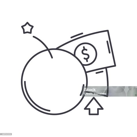 벤처 캐피탈 아이콘 선형 절연 일러스트레이션 얇은 선 벡터 웹 디자인 기호 흰색 배경에 편집 가능한 스트로크와 개요 개념 기호