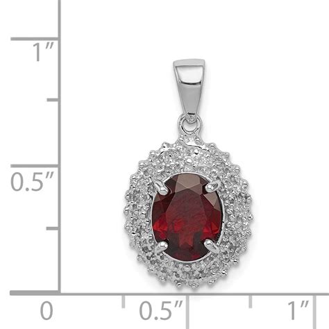 Sterling Silver Rhodium Garnet And Diamond Pendant Park Place Jewelers Md
