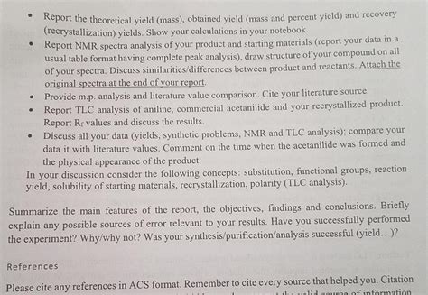 solved report the theoretical yield mass obtained yield