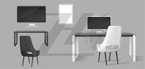 دانلود وکتور مانیتور صندلی میز مبلمان اداری دانلود رایگان فایل لایه باز، Psd، وکتور، لوگو و موکاپ
