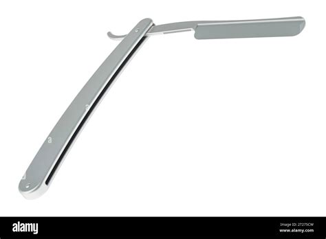 Classic Straight Razor 3d Rendering Isolated On White Background Stock