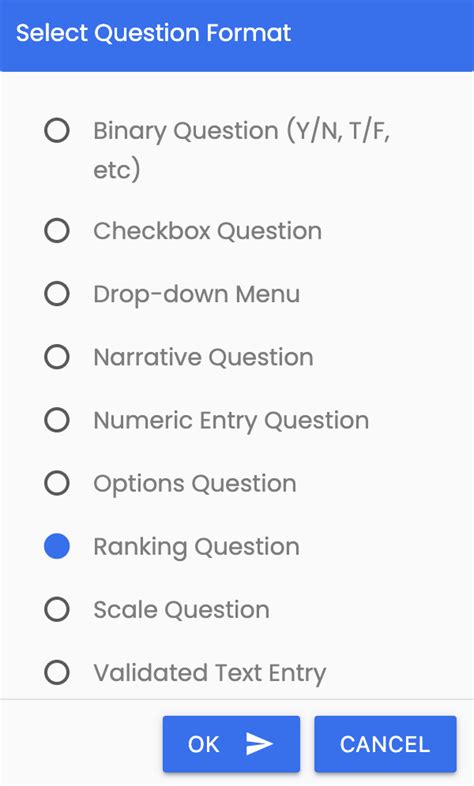 add ranking questions when creating your online assessment