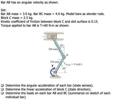 Determine The Angular Acceleration Of Each Bar State Chegg