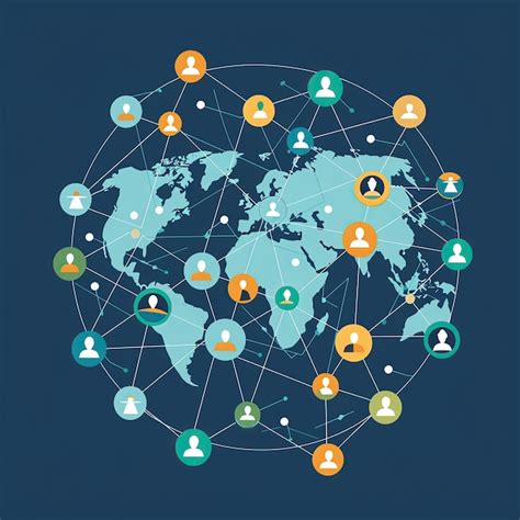 Global Connections Interconnected Network Flat Design Illustration Premium Ai Generated Image