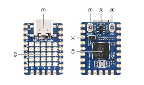 Waveshare Rp2040 Matrix Development Board 5×5 Rgb Led Matrix