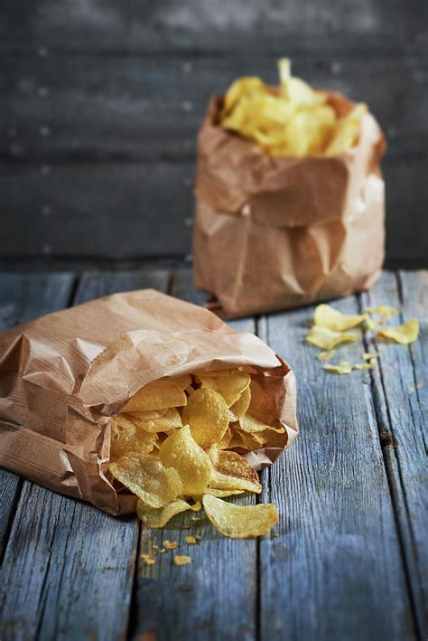 Sacs De Chips Classiques Brown Bags Of Classic Crisps Photograph By