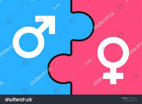 Puzzle Man Woman Male Female Complementary Stock Vector Royalty Free