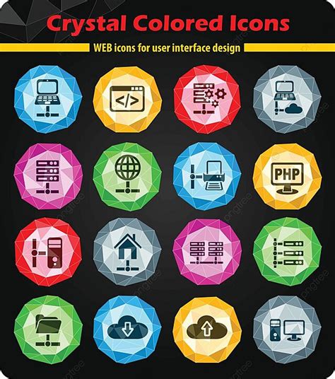 Server Icon Set Hosting Internet Connection Ram Vector Hosting
