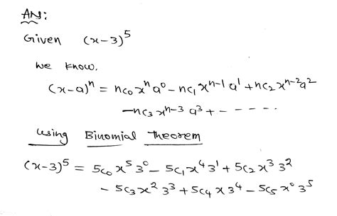 [solved] expand x 3 5 using the binomial theorem and pascal s
