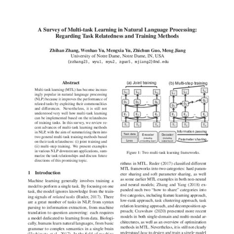 A Survey Of Multi Task Learning In Natural Language Processing Regarding Task Relatedness And