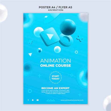 Free Psd Animation Class Poster Template