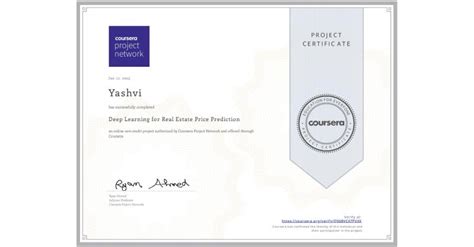 Yashvi Hooda On Linkedin Completion Certificate For Deep Learning For Real Estate Price Prediction