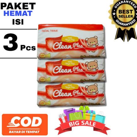 Jual Isi 3 Pack Facial Tissue Tissue Wajah180 Sheets2ply Tisu Clean Plus 180s Tisu Wajah