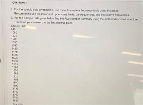 For The Sample Data Given Below Use Excel To Chegg Com