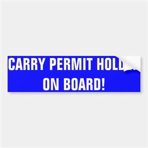 Concealed Carry Permit Holder Bumper Sticker