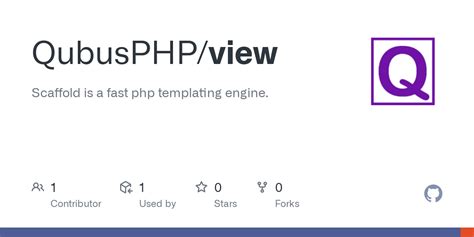 github qubusphp view scaffold is a fast php templating engine