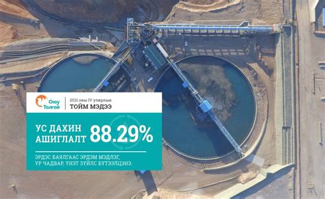 2021 онд Оюу толгойн уурхай ашигласан усныхаа 88 29 хувийг дахин ашигласан Мөн манай уурхай нэг
