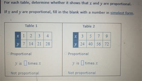 Solved For Each Table Determine Whether It Shows That X And Y Are