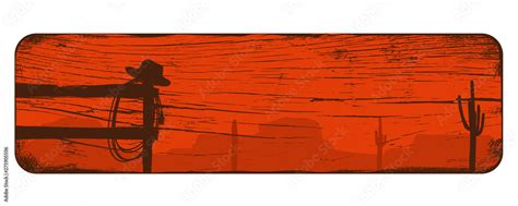 Poster Wild West Landscape Background Cowboy Banner Vector