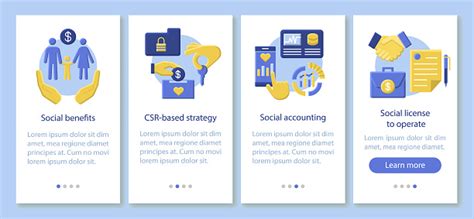 Csr Onboarding Mobile App Page Screen Vector Template Stock