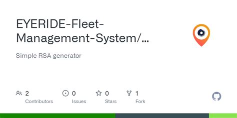 Github Eyeride Fleet Management System Rsakeygenerator Simple Rsa Generator