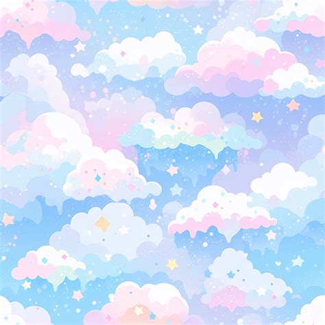 Seamless Pattern Clouds Beautiful Colorful Pastel Watercolor Artofit