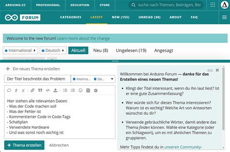Wie Man Dieses Forum Benutzt Bitte Lesen Deutsch Arduino Forum