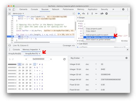 Memory Inspector Inspect Arraybuffer Typedarray Dataview And Wasm Memory Chrome For