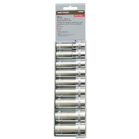 Task Force 9 Piece Metric 38 In Drive 6 Point Socket Set In The Sockets And Socket Sets