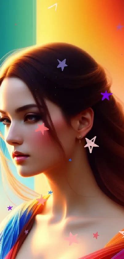 Vibrant Gradient Portrait Art Free Download