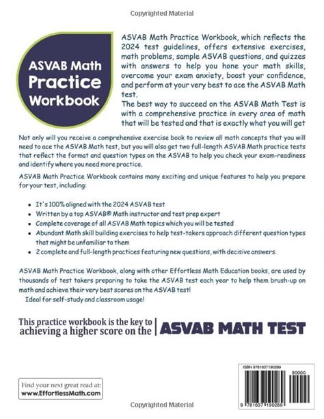 Asvab Math Practice Workbook The Most Comprehensive
