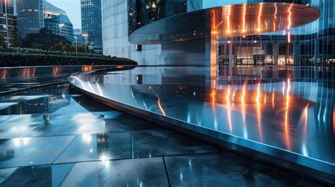 Modern Urban Nighttime Architecture Premium Ai Generated Image