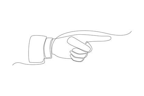 Hand Pointing Line Drawing