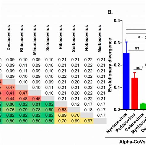 A Shows A Matrix Showing The Evolutionary Divergence Among The