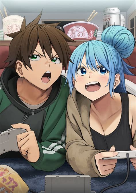 Aqua And Satou Kazuma Kono Subarashii Sekai Ni Shukufuku Wo And 1