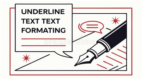 Underline Text Formatting Typography Options Design Vector Design